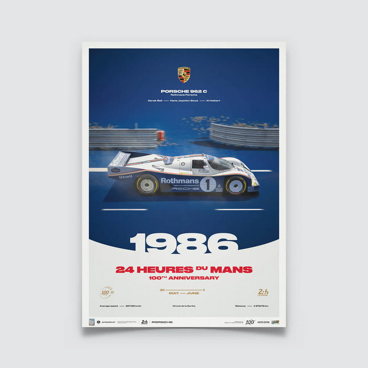 Automobilist | Porsche 962 C 1986 100th Anniversary 24h Le Mans Poster