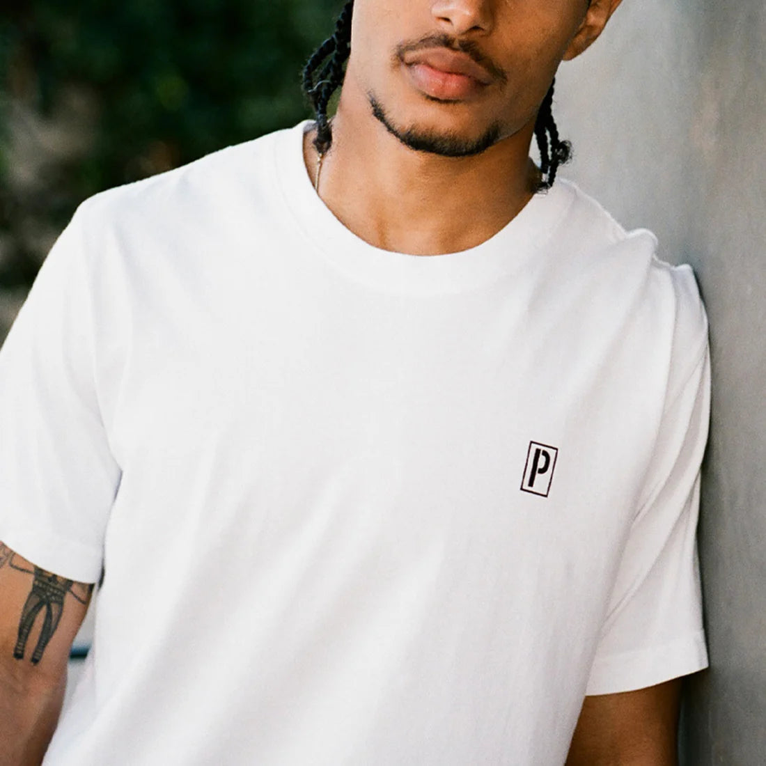 Period Correct | Stencil P White T-Shirt
